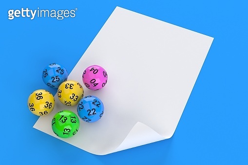 Lotto balls with blank sheet of paper 이미지 (1290443568) - 게티이미지뱅크