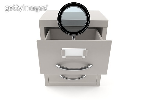 Magnifying glass inside archive 이미지 (1199142394) - 게티이미지뱅크