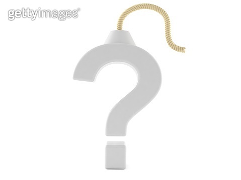 Question mark with bomb wick 이미지 (1250379798) - 게티이미지뱅크