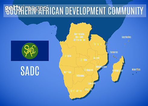Vector map of the Southern African Development Community (SADC ...