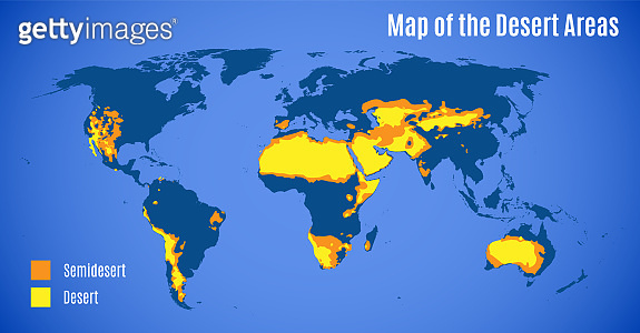 Schematic map of the world sandy deserts area. (1222934637) - 게티이미지뱅크
