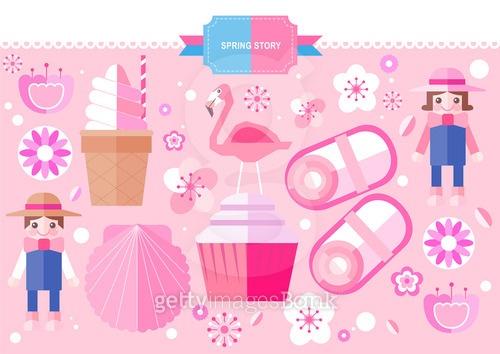 spring object illust 이미지 (a9847346) - 게티이미지뱅크