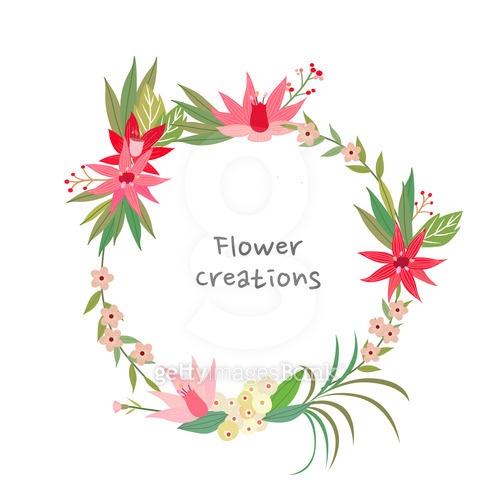 flower frame illust (a9914228) 일러스트, 무료 일러스트 - 게티이미지뱅크