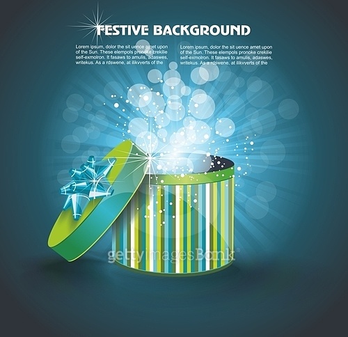 Vector surprise inside open gift box design template. 이미지 (a10746348 ...