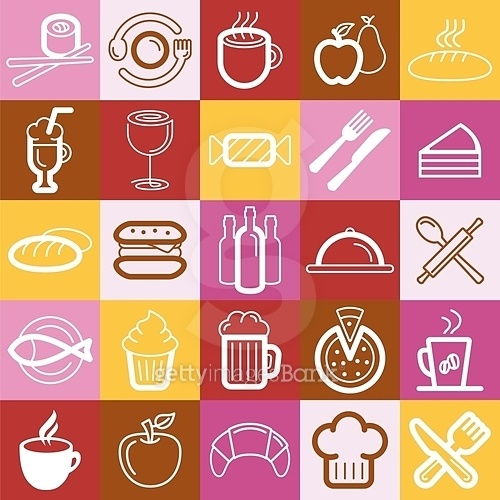 Vector set of food and cafe logos and signs 이미지 (a10752099) - 게티이미지뱅크