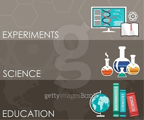 Three science banners. Infographics. 이미지 (a10761692) - 게티이미지뱅크