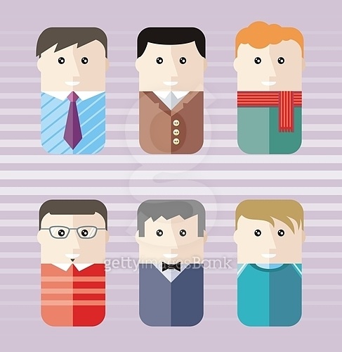 Set of flat design male user icons (a10761827) 일러스트, 무료 일러스트, 아이콘, 무료 ...