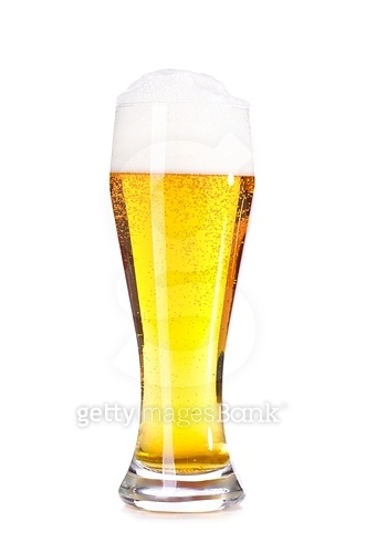 glass of fresh lager beer cut out from white 이미지 (a10873178) - 게티이미지뱅크