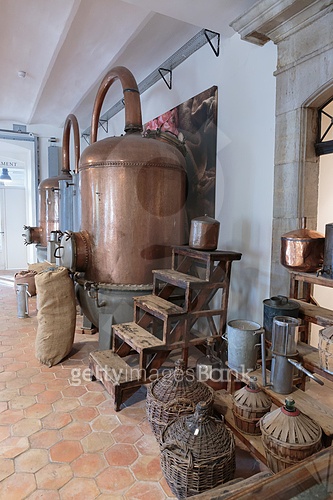 Ancient distiller for the production of perfume in Fragonard factory in ...