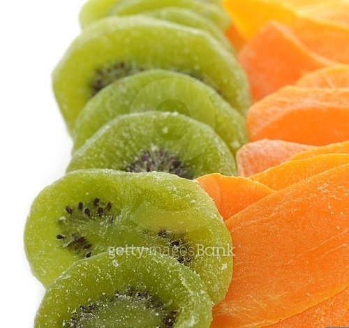 Dried Kiwi And Mango Fruits,Close Up (a10835855) - 게티이미지뱅크
