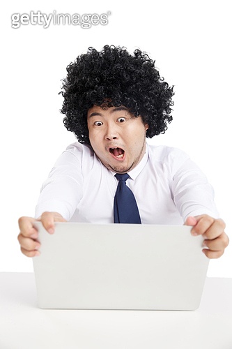 Business fat man using a computer 이미지 (vs11131414) - 게티이미지뱅크