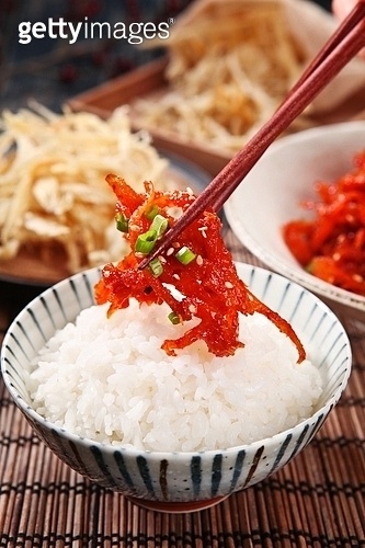 건어물,명태,반찬,쌀밥 이미지 (a11206756) - 게티이미지뱅크