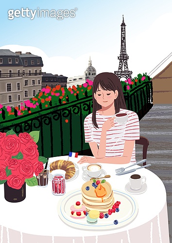 휴가 주제 한달살기 휴양 컨셉 해외 지리적인장소 라이프스타일 여성 성별 싱글라이프 주제 여행 프랑스 중부유럽 에펠탑 파리 에펠탑