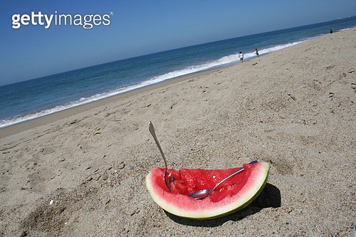 Watermelon at the Beach 1 무료 이미지 (jv11704534) - 게티이미지뱅크