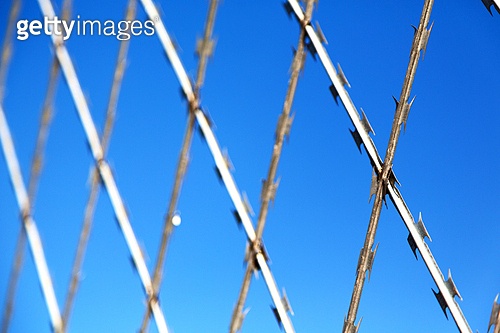 abstract razor wire in the clear sky like background texture 이미지 ...