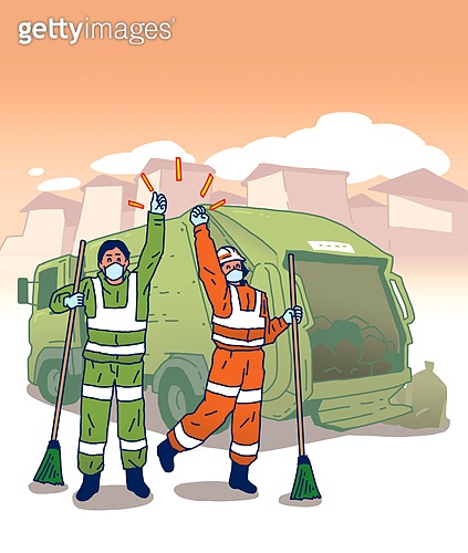 일러스트 직업 코로나바이러스 바이러스 사회적거리두기 사회이슈 코로나19 코로나바이러스 파이팅 흔들기