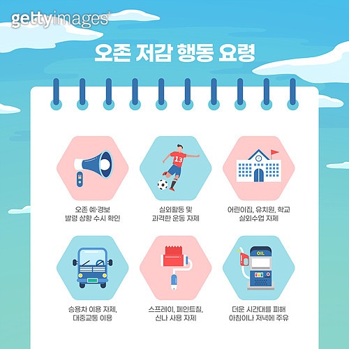 오존주의보, 환경보호, 예방 (컨셉), 카드뉴스 이미지 (jv12611592) - 게티이미지뱅크