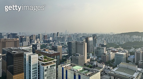 하이앵글, 옥상, 고층빌딩, 세종로, 종로구, 서울 (a12632977) - 게티이미지뱅크