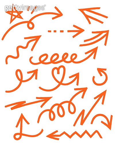 디자인엘리먼트 (이미지), 화살표, 손글씨, 드로잉하기 (움직이는활동) 이미지 (jv12643566) - 게티이미지뱅크