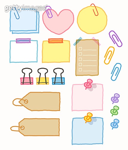 디자인엘리먼트 이미지 다꾸 신조어 스티커 드로잉하기 움직이는활동 손그림 라인아트 일러스트기법 다이어리 프레임 클립 사무용품 포스트잇 종이