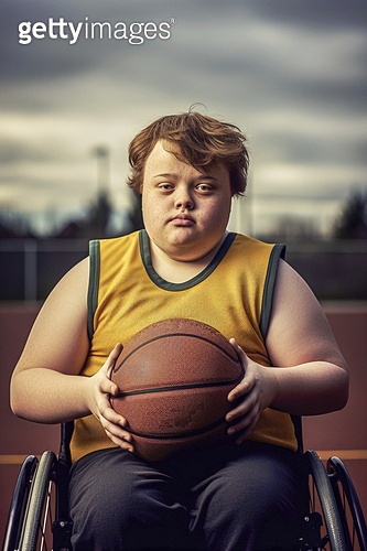 Generative AI illustration of smiling male basketball player living ...