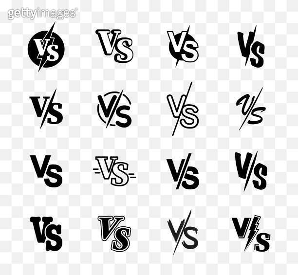 Set of versus logo letters. Collection of VS versus letters icons. VS ...