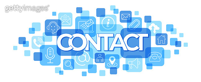 Contact Us Related Banner Template with Line Icons. Modern vector ...