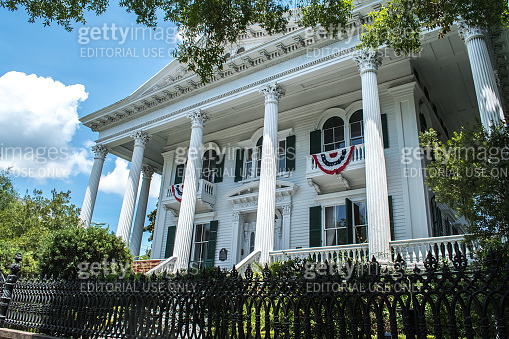 Bellamy Mansion Museum, large white civil-war era styled home with ...