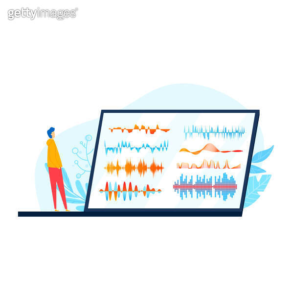 Amplitude sound, audio equalizer recording, frequency abstract, digital ...
