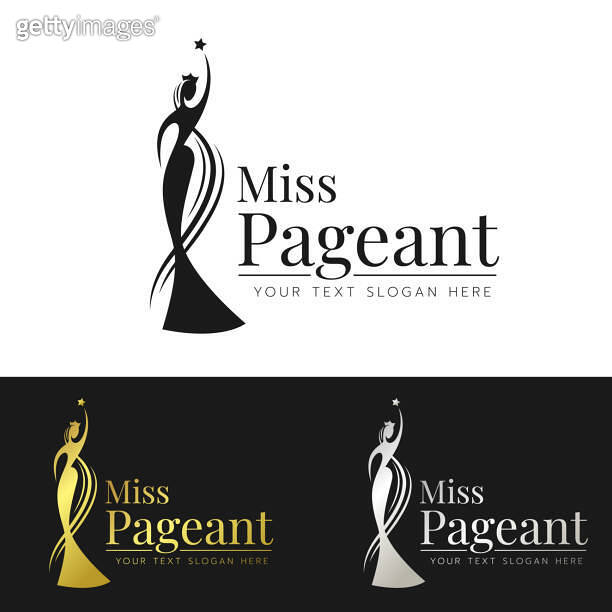 miss pageant sign , black and gold and silver abstract modern beauty ...