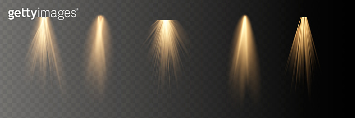 Vector spotlight. Light effect. Horizontal stellar rays and ...