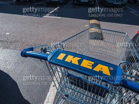 Ikea cart used to transport furniture. Ikea is a Scandinavian store ...