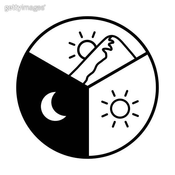 An illustration that expresses 24 hours in the morning, day and night ...