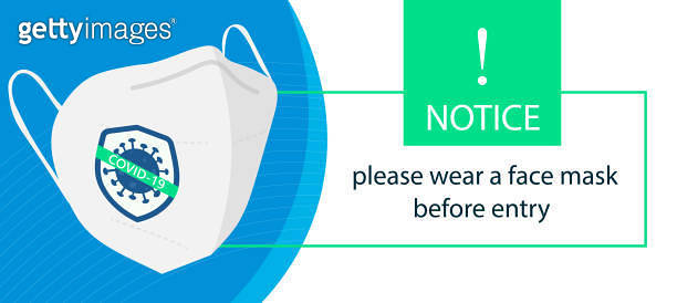 Please wear a face mask before entry. Banner for printing, to keep a ...