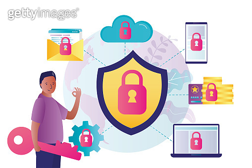 User has put protection on devices and personal data. African american ...