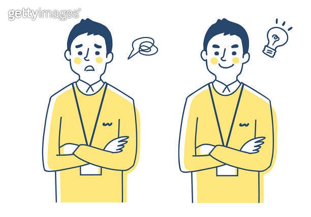 Two patterns of men with negative facial expressions and happy facial ...