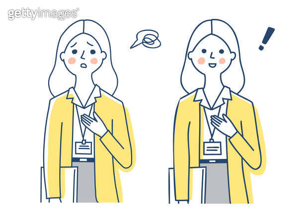 Two patterns of woman with negative facial expressions and happy facial ...