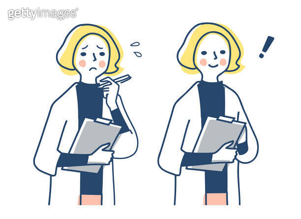 Two patterns of woman with negative facial expressions and happy facial ...