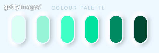 Guide Palette Catalog. Multicolor green cyan. Samples Pastel and RGB ...