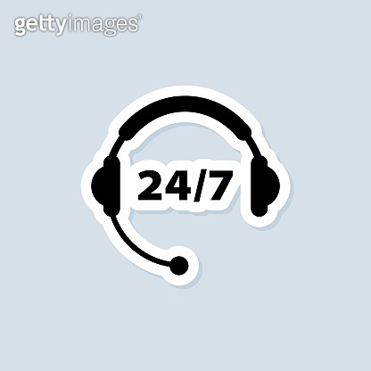 Support service sticker. Hotline icon. Customer support helpdesk logo ...