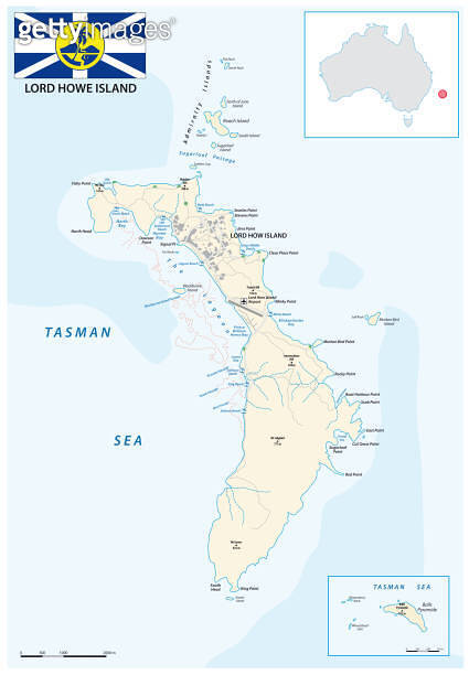 Vector map of the Australian Lord Howe Island in the Tasman Sea 이미지 ...