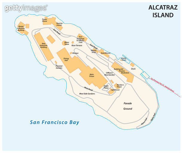 vector map of Californias former prison island Alcatraz (1305448711 ...
