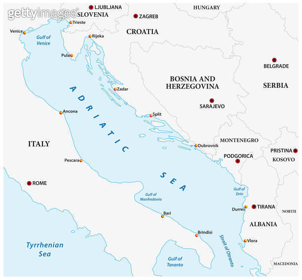 vector map of the adriatic sea with its neighboring countries 이미지 ...