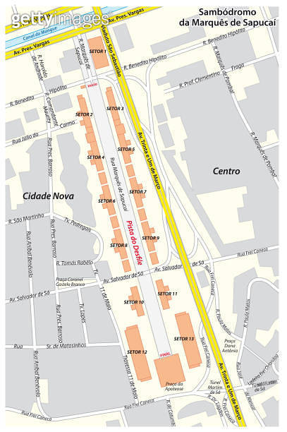 Vector map of the Sambadrome Arena in Rio de Janeiro, Brazil ...