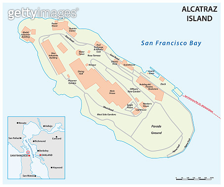 vector map of Californias former prison island Alcatraz (1305598666 ...