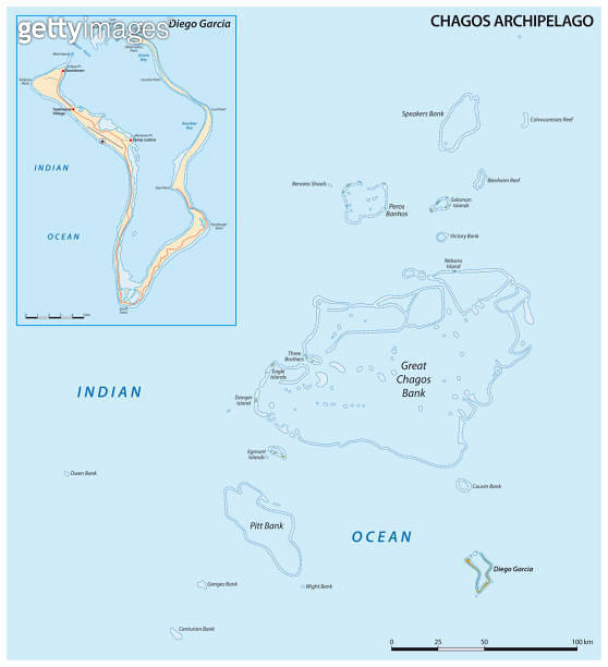 vector map of the Chagos Archipelago, British Indian Ocean Territory ...