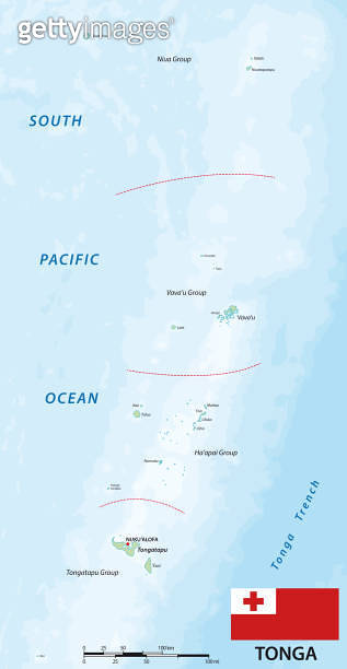 vector map of polynesian state tonga with flag 이미지 (1324518068) - 게티이미지뱅크