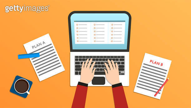 Plan b. Vector illustration in flat design. 이미지 (1347325059) - 게티이미지뱅크