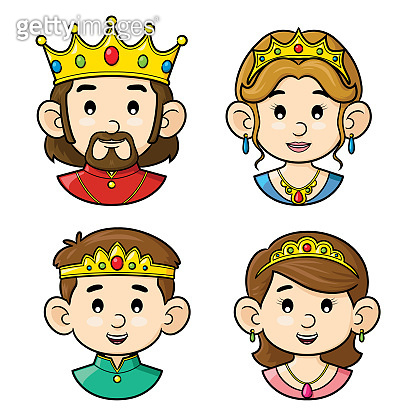 cartoon face king queen prince princess (1350788217) 일러스트, 무료 일러스트, 아이콘 ...
