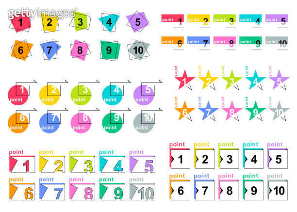 Colorful pop number point set 이미지 (1324216854) - 게티이미지뱅크